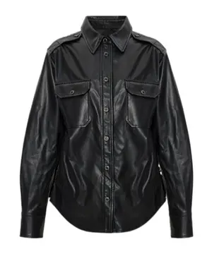 Isabel Marant Étoile Noee Faux Leather Shirt - Black