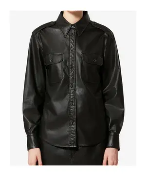 Isabel Marant Étoile Noee Faux Leather Shirt - Black