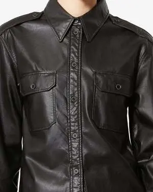 Isabel Marant Étoile Noee Faux Leather Shirt - Black