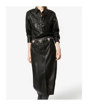 Isabel Marant Étoile Noee Faux Leather Shirt - Black