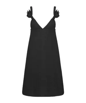 Dior Flared Dress With Bow Detail - Black
