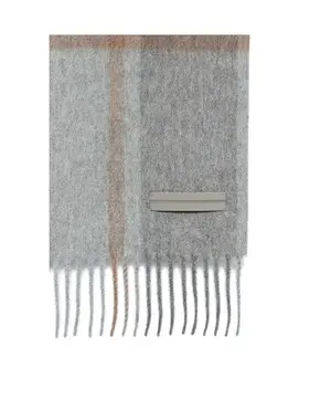 Zegna Fringed-detail Scarf - Gray