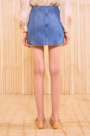 Ulla Johnson Button-embellished Denim Skirt