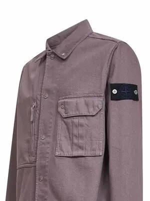 Stone Island Compass Patch Denim Overshirt