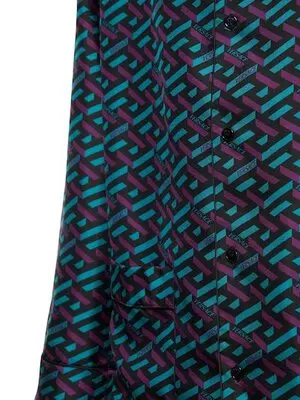 Versace Printed Silk Twill Shirt And Pajamas