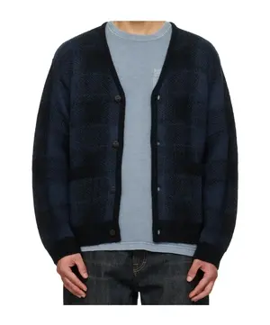 Carhartt Work In Progress Jacquard Check Long-sleeved Cardigan
