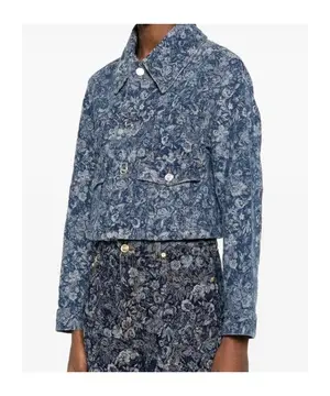 GANNI Floral Printed Denim Jacket