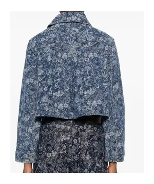 GANNI Floral Printed Denim Jacket