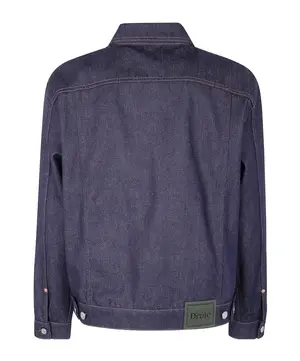 Drole De Monsieur Drôle De Embroidered Denim Jacket - Brut