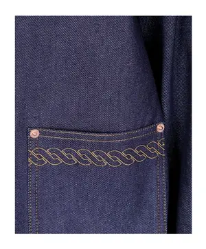 Drole De Monsieur Drôle De Embroidered Denim Jacket - Brut