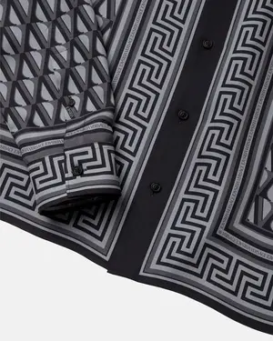 Versace Pattern-printed Long-sleeved Shirt - Black/gray