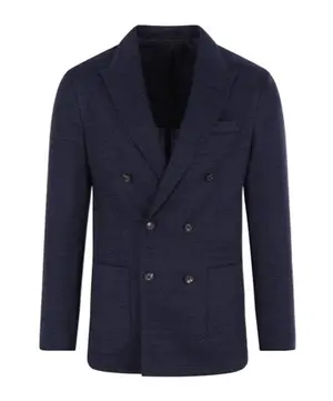 Eleventy Double-breasted Suit Jacket With Notch Lapel - Black