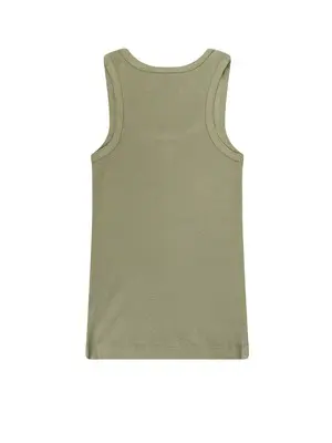 Pinko Ribbed Logo Plaque Tank Top - Green