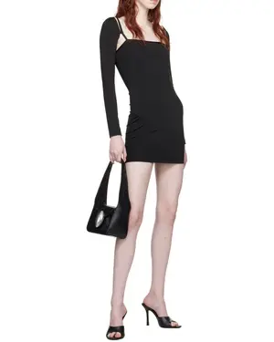 Alexander Wang Square Neck Long Sleeve Minidress
