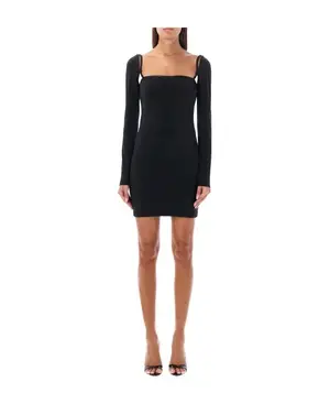 Alexander Wang Square Neck Long Sleeve Minidress