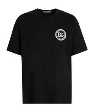 Dolce & Gabbana Dolce Gabbana Logo Patch Crewneck T-shirt - Black