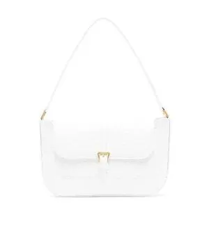 By Far Miranda Crocodile-effect Shoulder Bag - White