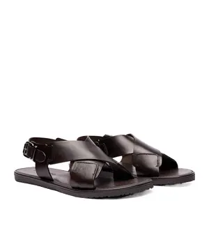SCAROSSO Massimo Buckle-fastened Leather Sandals - Brown