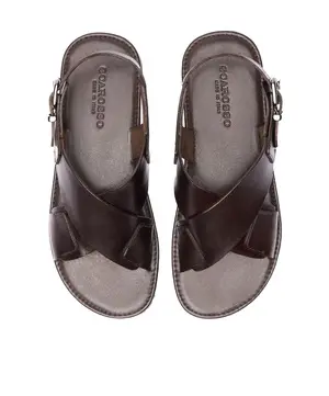 SCAROSSO Massimo Buckle-fastened Leather Sandals - Brown