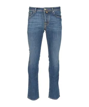 Jacob Cohen Slim Fit Jeans With Logo Patch - Blue