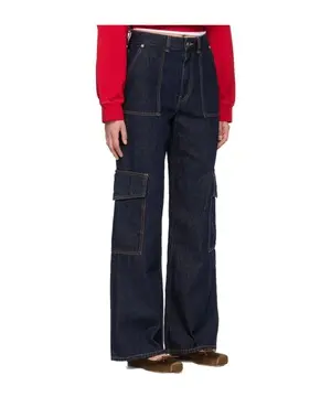 GANNI Straight Leg Cargo Jeans