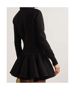 Valentino Garavani Pleated High-neck Mini Dress