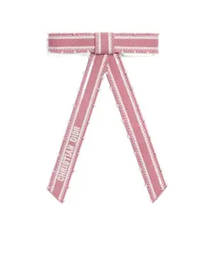 Dior Twisted Bow Barrette - Pink