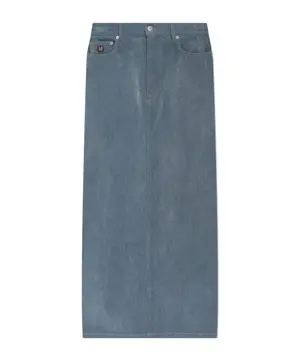 Moschino Belted Denim Maxi Skirt
