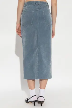 Moschino Belted Denim Maxi Skirt