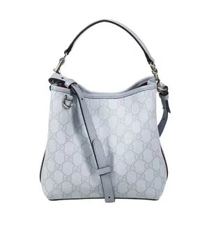 Gucci Gucci GG Emblem Small Bucket Bag Gray