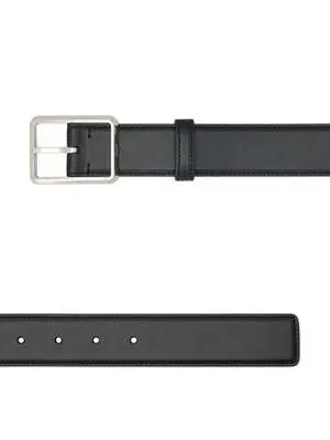 TOD'S Classic Logo Engraved Buckle Belt - Black