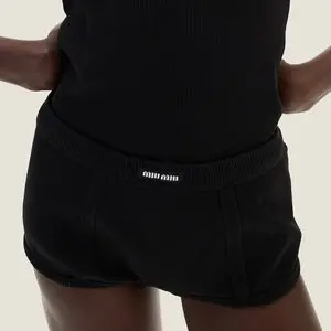 Miu Miu Ribbed Knit Boxer Shorts
