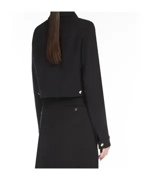 Sportmax Cotton Cady Cropped Jacket With Metal Buttons