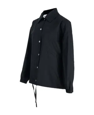 JIL SANDER Logo-printed Drawstring Shirt Jacket - Black