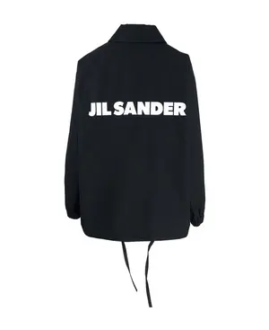 JIL SANDER Logo-printed Drawstring Shirt Jacket - Black
