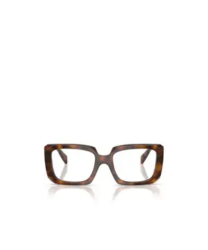 Prada Rectangular Full Rim Eyeglasses - Brown