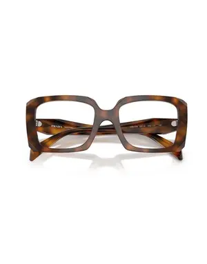 Prada Rectangular Full Rim Eyeglasses - Brown