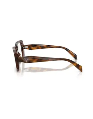 Prada Rectangular Full Rim Eyeglasses - Brown