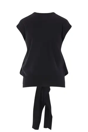 LEMAIRE Sleeveless Buttoned Knitted Top - Black