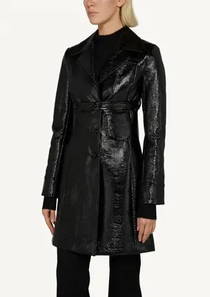 COURREGES Belted Short Heritage Vinyl Coat