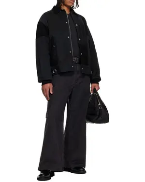 Comme Des Garçons Homme Tone-on-tone Patchwork Cotton Jacket - Black