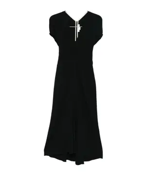 Victoria Beckham Edith V-neck Midi Dress