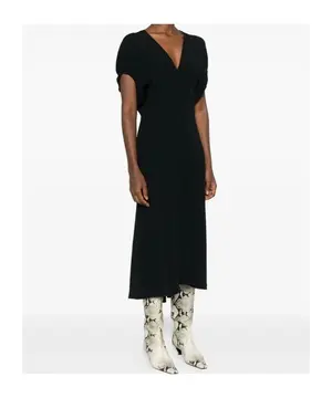 Victoria Beckham Edith V-neck Midi Dress