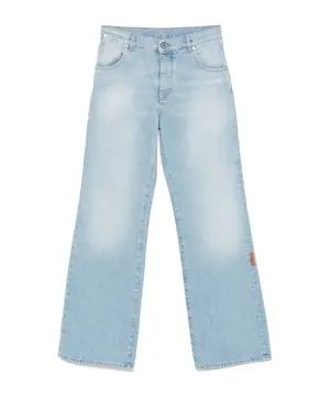 Off-White Wide-leg Jeans In Light Wash Denim