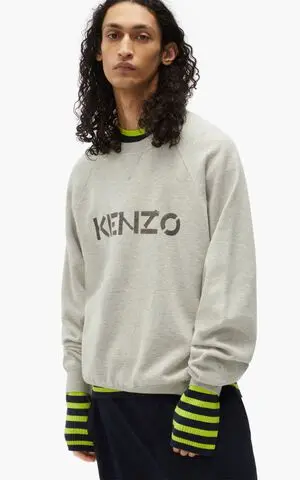 Kenzo Logo Crew Neck Jumper - Gray