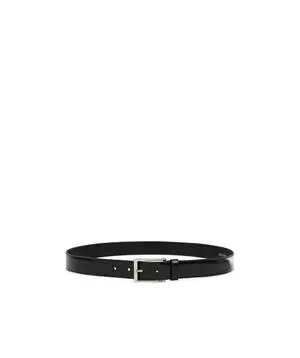 Prada Logo Engraved Buckle Belt - Black
