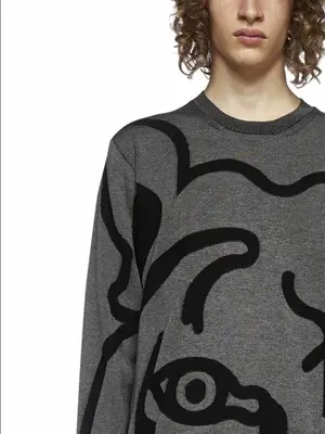 Kenzo Abstract Tiger-print Crewneck Pullover