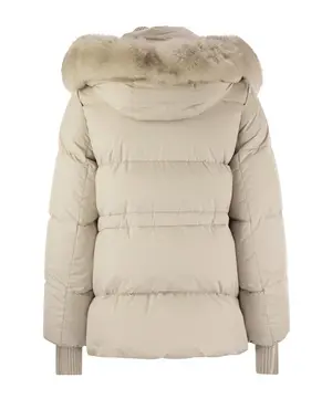 MOORER Attica-stp Short Down Jacket With Hood And Fur