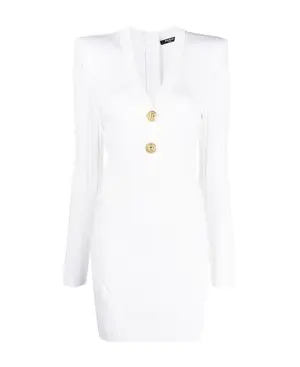 Balmain Ribbed-knit Mini Dress - No
