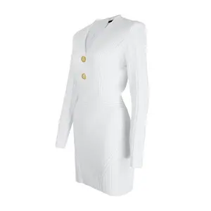 Balmain Ribbed-knit Mini Dress